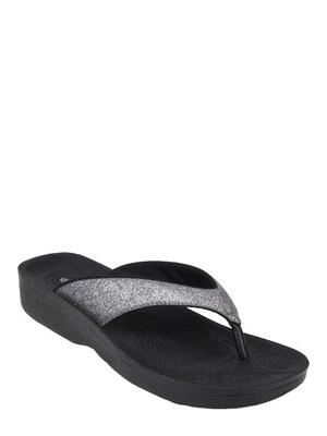 AEROTHOTIC Crystal Mist Embellished Flip Flops - Grey