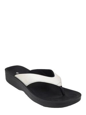 AEROTHOTIC Crystal Mist Embellished Flip Flops - White