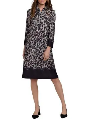 Foxcroft Tammy Three-quarter Sleeve Dress - Black/multi