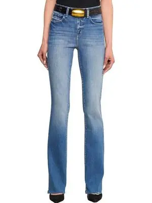 L'Agence Les Petites Ruth Raw Hem Straight Leg Jeans - Cambridge