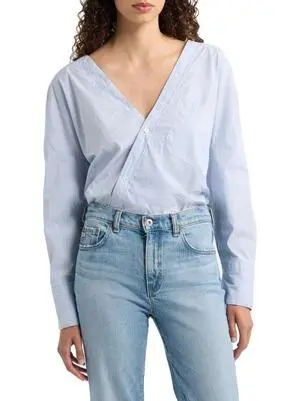 CISSA Metallic Stripe Cotton Top - Silver Lurex Stripe