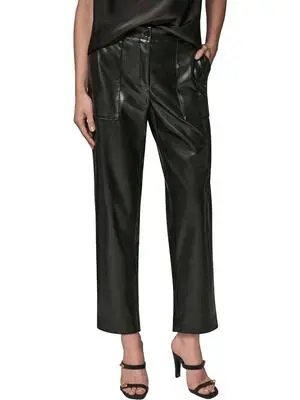 DONNA KARAN NEW YORK Faux Leather Patch Pocket Pants