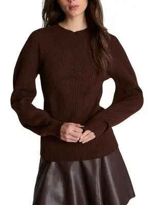 KENNETH COLE Seamless Mock Neck Sweater Medium Bark
