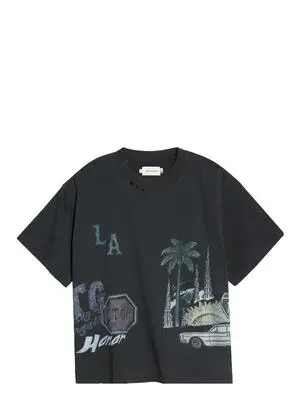 HONOR THE GIFT All Over Los Angeles Cotton Graphic T-shirt - Black