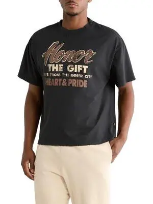 HONOR THE GIFT Heart & Pride Cotton Graphic T-shirt - Black