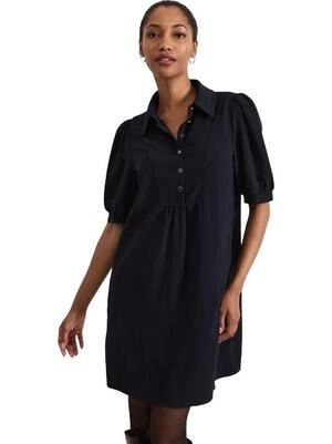 PHASE EIGHT Claudia Button Swing Mini Dress - Navy