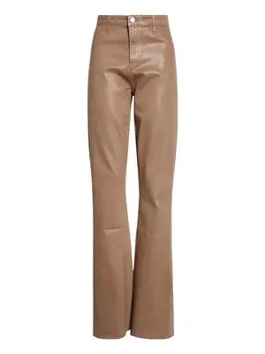 L'Agence Clayton Coated Raw Hem Wide Leg Jeans - Newcastle
