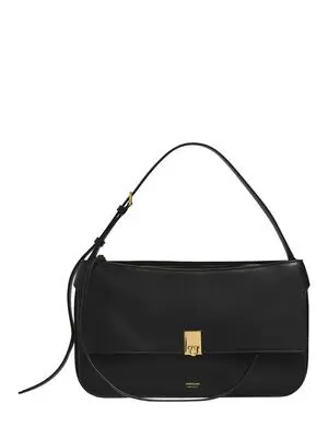 FERRAGAMO Medium Cara Leather Shoulder Bag - Nero