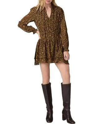 Paige Nantes Metallic Silk Chiffon Minidress - Hickory Multi