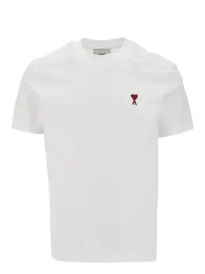 AMI Paris De Coeur Ebroidery T-shirt An - White