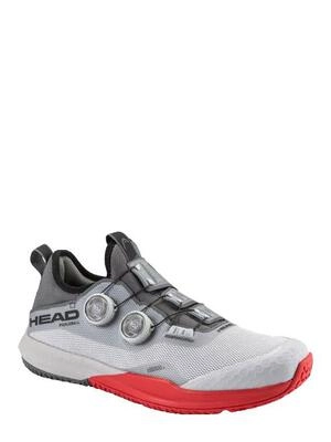 HEAD Motion Pro Boa Pickleball Shoes - Light Grey/red