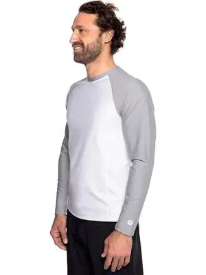 Coolibar Hightide Long Sleeve Swim Shirt - Slate/white Colorblock