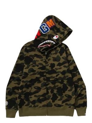 A BATHING APE Bape 1st Camo Shark Full Zip Jacket Army Green