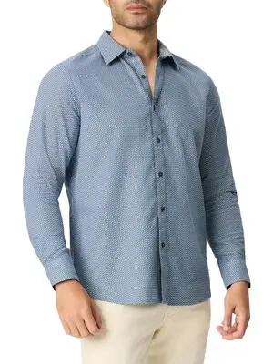 Robert Graham Flagler Long Sleeve Cotton Shirt - Navy