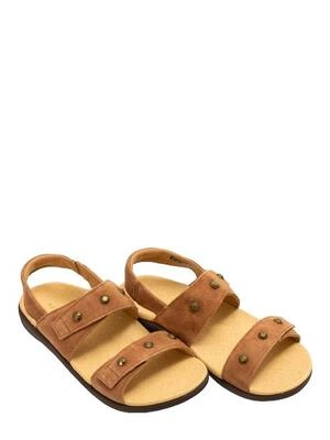 REVITALIGN Terra Leather Studded Sandals - Bison