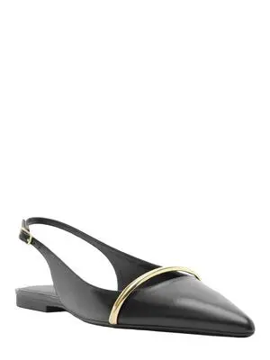 AREZZO Margaret Slingback Pointed Toe Flat - Black