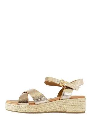 V.GAN LONDON Pekoe Espadrille Ankle Strap Sandals Gold