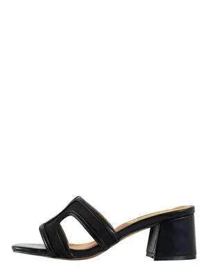 V.GAN LONDON Bok Slip On Heeled Sandals - Black