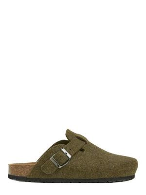 CELTIC & CO. Felt Flatform Clogs - Khaki