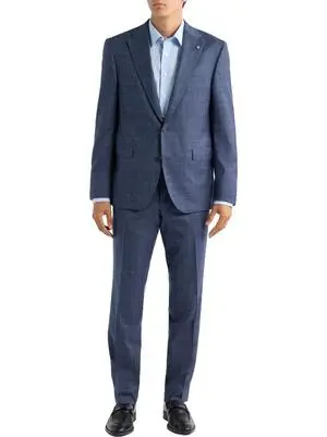 JACK VICTOR Esprit Contemporary Fit Check Super 110s Wool Suit At Nordstrom Mid Blue