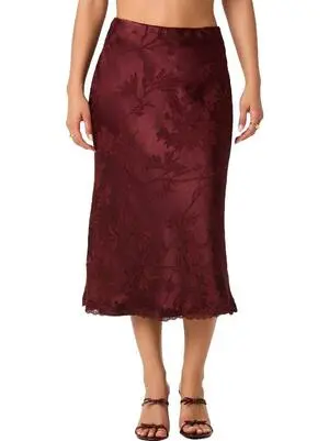 Astr The Label Windey Satin Midi Skirt - Mulberry