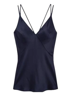 ANINE BING Blanca Satin Camisole - Navy