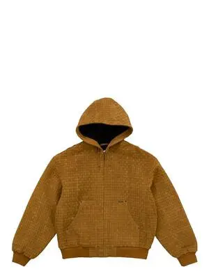 Supreme Woven Suede Hooded Work Jacket - Mustard