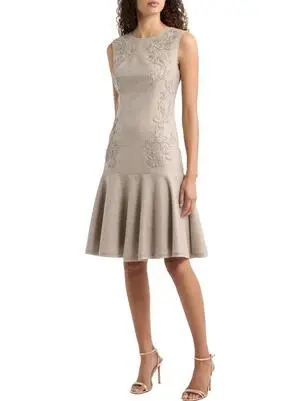 Kobi Halperin Tate Embroidered Wool Dress - Oat