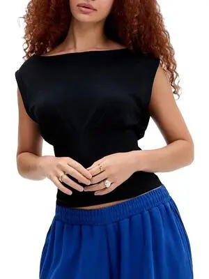 IETS FRANS Off The Shoulder Seamless Top - Black