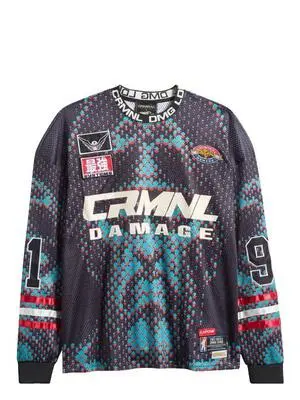 CRIMINAL DAMAGE M. Bison Mesh Football Jersey - Blue Multi