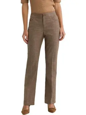 Anne Klein Mini Houndstooth Pants - Vicuna Multi