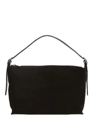 Vince Vivian Stud Suede Shoulder Bag - Black