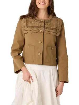 Astr The Label Cleo Cotton Canvas Jacket - Nutmeg