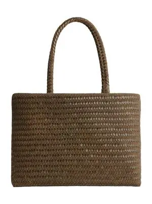 Madewell Handwoven Suede Leather Tote - Faded Olive
