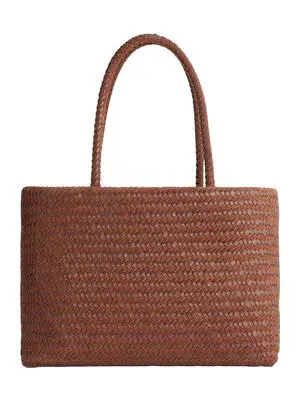 Madewell Handwoven Suede Leather Tote - Mocha