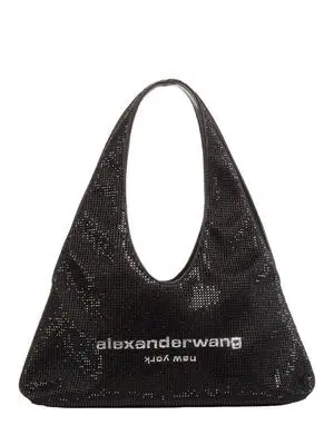 Alexander Wang Pike Mini Crystal Hobo Bag - Black