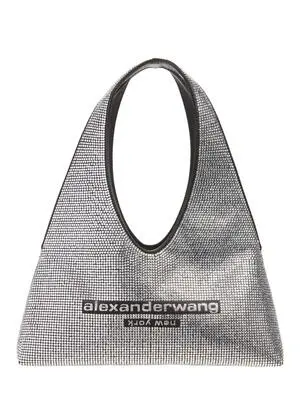 Alexander Wang Pike Mini Crystal Hobo Bag - Black/silver