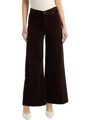 FRAME The Swing High Waist Wide Leg Corduroy Pants - Espresso