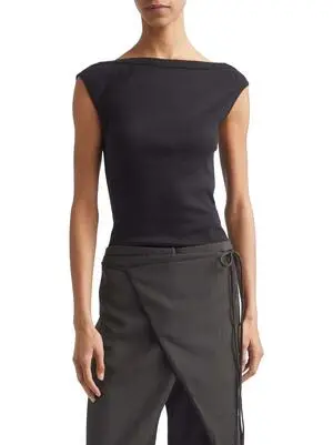 ST. AGNI Organic Cotton Ballerina Top - Jet Black