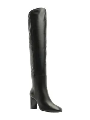 ALEXANDRE BIRMAN Anna Slouch Knee High Leather Boot - Black