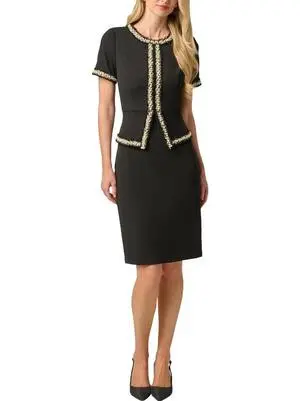 Adrianna Papell Crepe Sheath Dress - Black