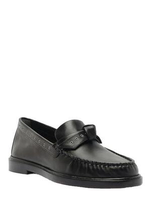 ALEXANDRE BIRMAN Clarita Eyelet Leather Loafer - Black