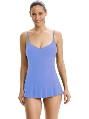 GOTTEX Tutti Frutti V-neck Swimdress With Adjustable Straps - Periwinkle