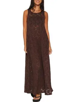 PETAL & PUP Jessy Lace Maxi Dress - Brown