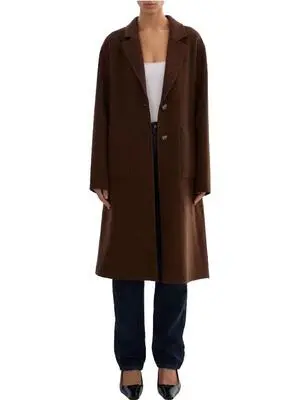LAMARQUE Katie Reversible Wool Coat - Leopard