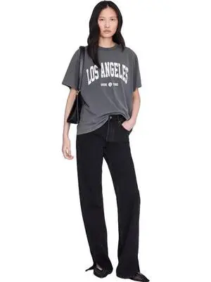 ANINE BING Cade Los Angeles University Tee - Washed Grey