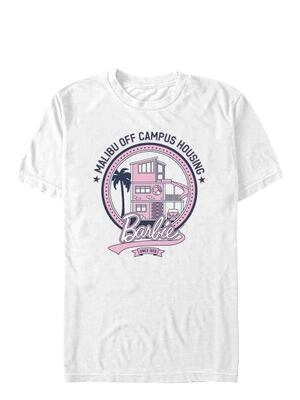 BARBIE Malibu Off Campus Housing Short Sleeve Graphic T-shirt - White