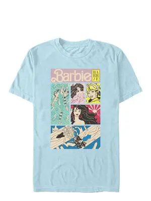 BARBIE Vintage Comic Book Portraits Short Sleeve Graphic T-shirt - Chambray