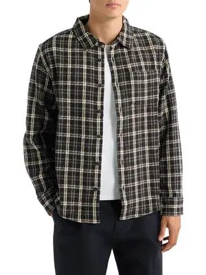 CORRIDOR Spacerock Long Sleeve Plaid Cotton Shirt - Blk