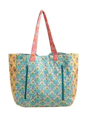 ZSA ZSA ZSU Zsa Zsa Zsu Rajpath Block Printed Cotton Tote Bag Blue